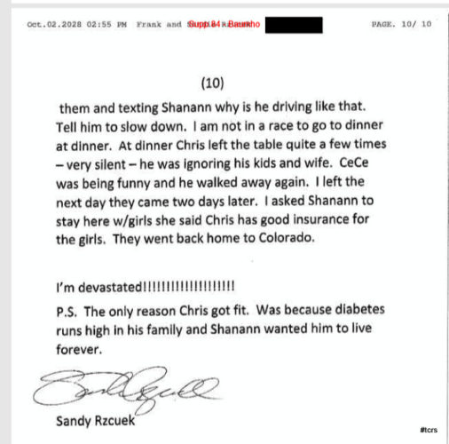 Sandi Rzucek Typed Statement to Detective Baumhover [39th Tranche ...