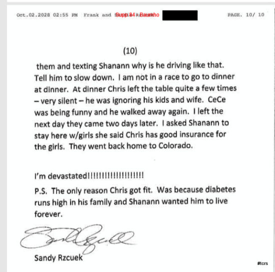 Sandi Rzucek Typed Statement to Detective Baumhover [39th Tranche ...