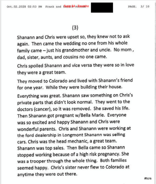 Sandi Rzucek Typed Statement to Detective Baumhover [39th Tranche ...